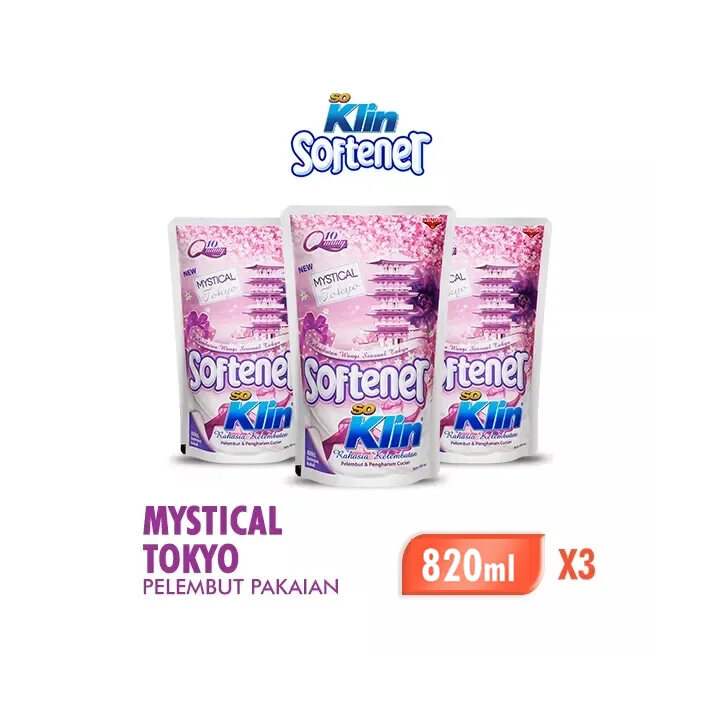 [Paket isi 3] SOKLIN SOFTENER Pelembut dan Pewangi Pakaian Mystical Tokyo 820ml | Lazada Indonesia