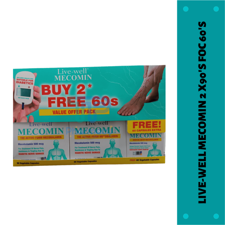 LIVE-WELL MECOMIN MECOBALAMIN 500MCG BUY 2 (90+90) FREE 60S (Repair ...