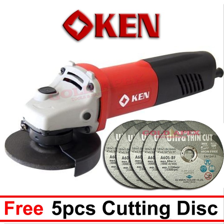Ken 9710 Angle Grinder 4" w/ 5pcs Cutting Disc | Lazada PH