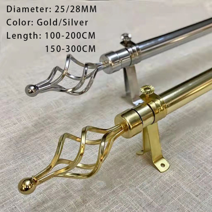 Curtain Rod Adjustable Rod Gold and Silver Plated For Curtains with ...