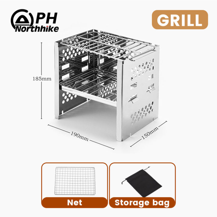 Northhike Mini Foldable BBQ Grill Portable Backpack Stainless Steel ...