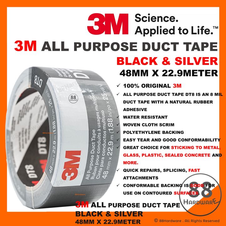 3M All Purpose Waterproof Duct Tape DT8 / 3m tape / waterproof tape ...