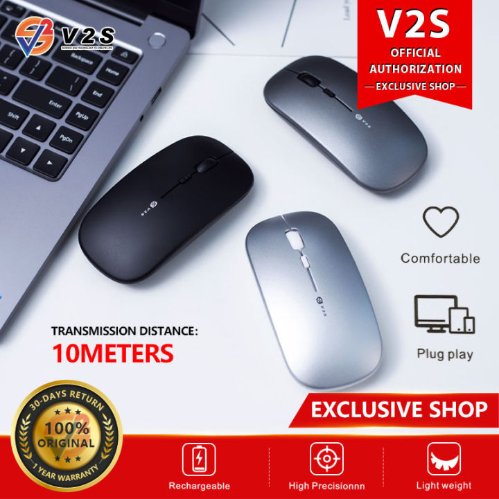 V2S WM203 Wireless mouse 2.4GHz Silent Click Optical Mouse | Lazada PH