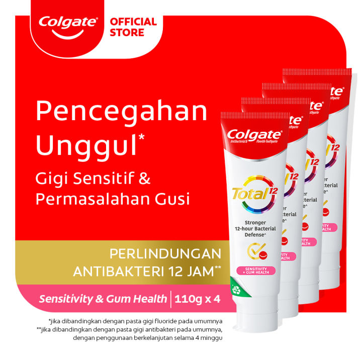 Colgate Total Sensitivity & Gum Health 110g x 4 Multipack Isi 4 | Lazada Indonesia