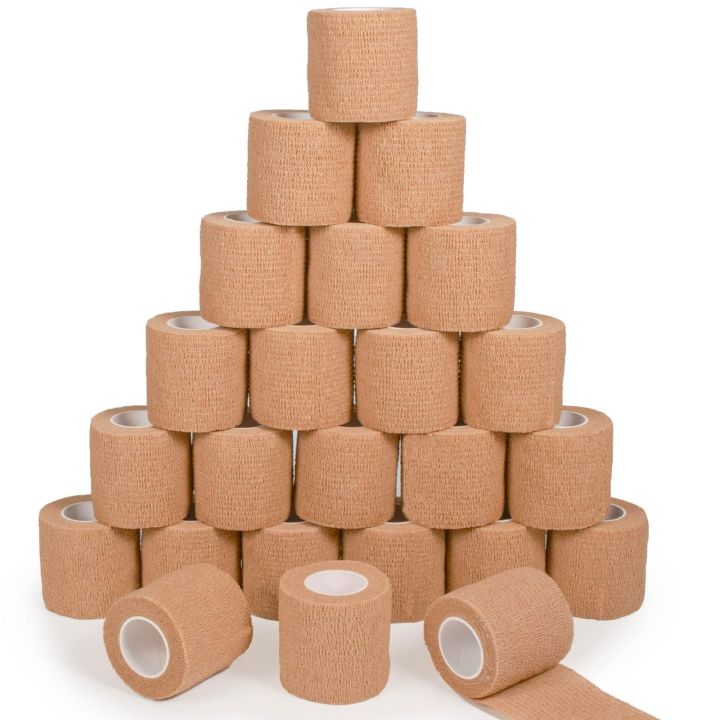 Beige-Self Adhesive Bandage Wrap, Self Adherant Non-Woven Wrap Rolls ...