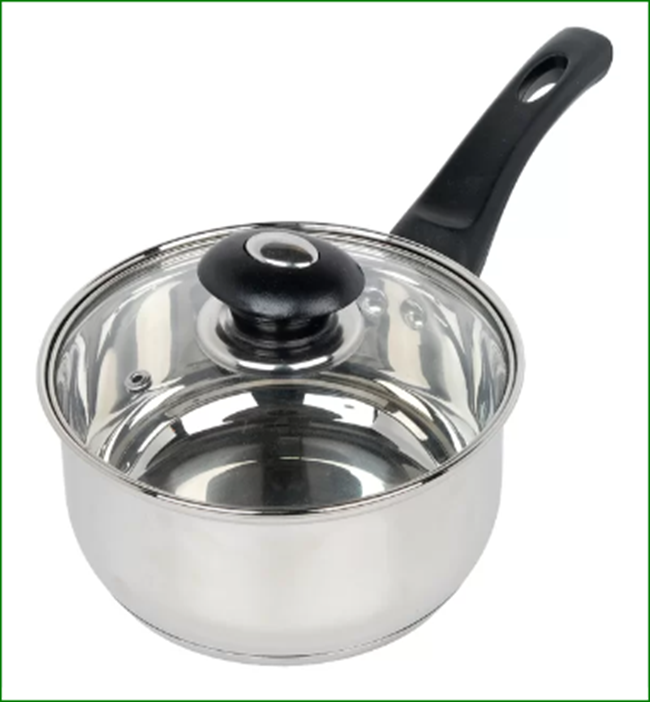Small Casserole with glass lid Stainless steel 18cm | Lazada PH
