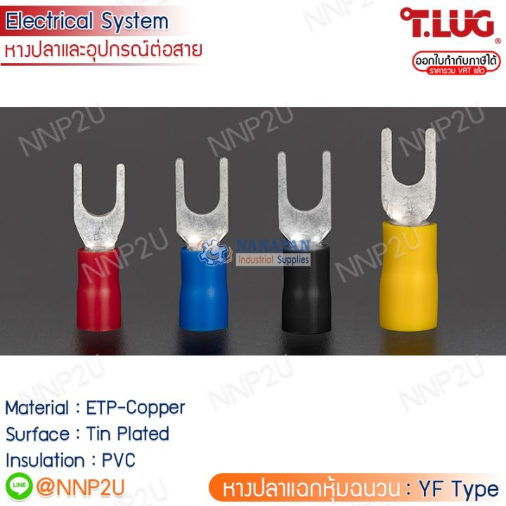 TLUG หางปลาแฉกหุ้มฉนวน (YF Type) เบอร์ 1.5, 2.5, 4, 6 (100ตัว/ถุง) | Lazada.co.th