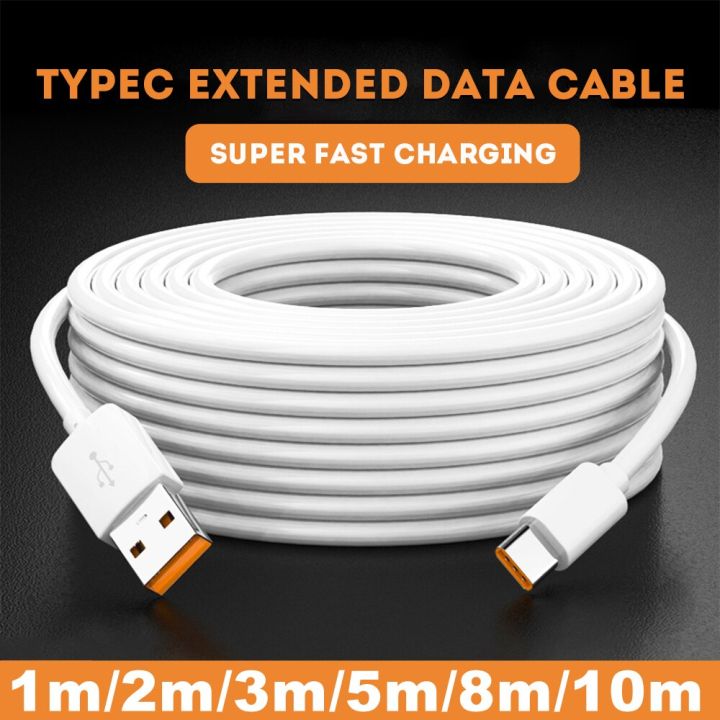 Ultra Long Type C Super Fast Charging Cable Extra Extender Charger Wire ...