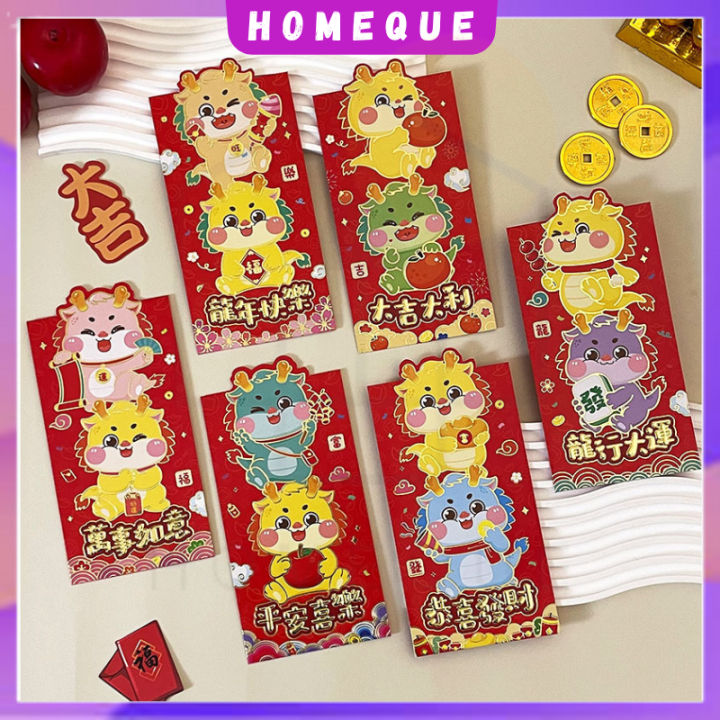 CNY 2024 Angpau New Year Red Packet Dragon Angpau Red Envelop Dragon ...