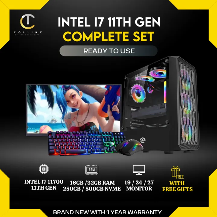 [ COMPLETE PC SET ] Intel Core i7 11700 11th Gen CPU Desktop Package ...