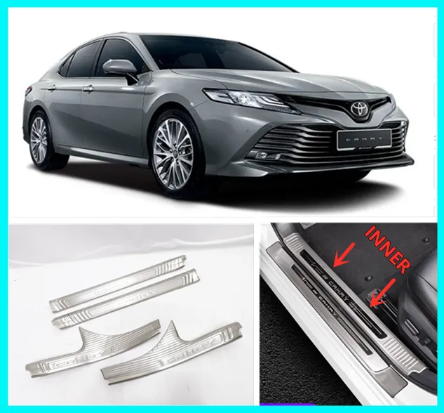 TOYOTA CAMRY 2019-2024 INTERIOR / INNER SIDE SILL PLATE STAINLESS STEEL ...
