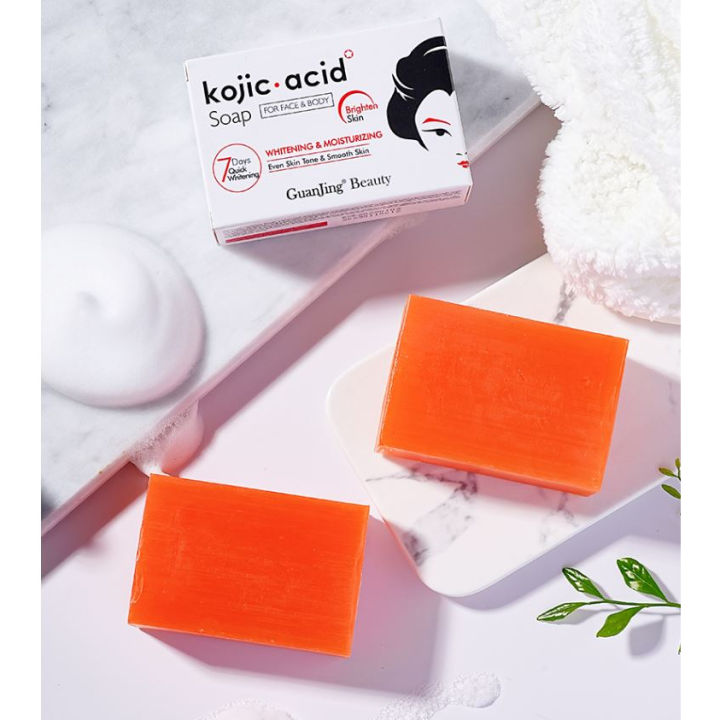 GJ7164 💯 ORIGINAL GUANJING BEAUTY Kojic Acid Soap FOR FACE&BODY ...