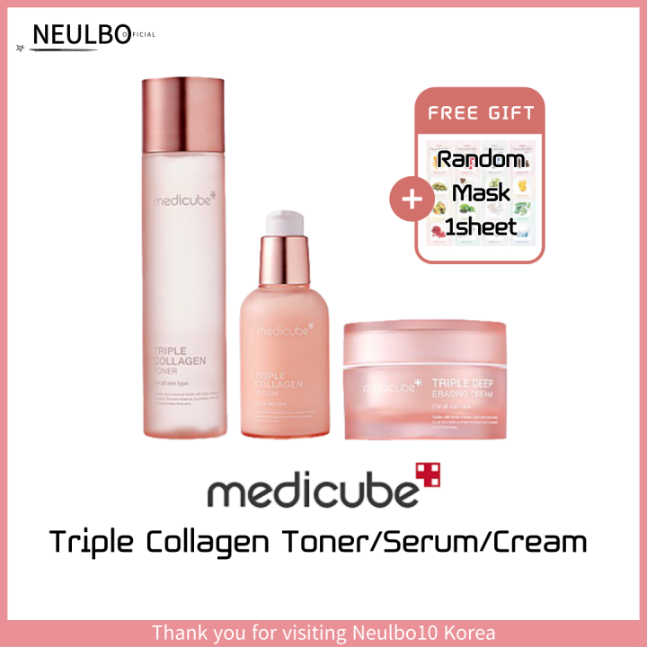 [Medicube] Triple Collagen Toner 2.0 140ml / Essential Serum 3.0 55nml / Triple Cream 50ml ...