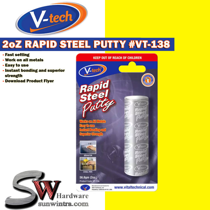 V-TECH 20oZ RAPID STEEL PUTTY DIY PACK / FILLER BESI / 补贴泥 #VT-138 | Lazada