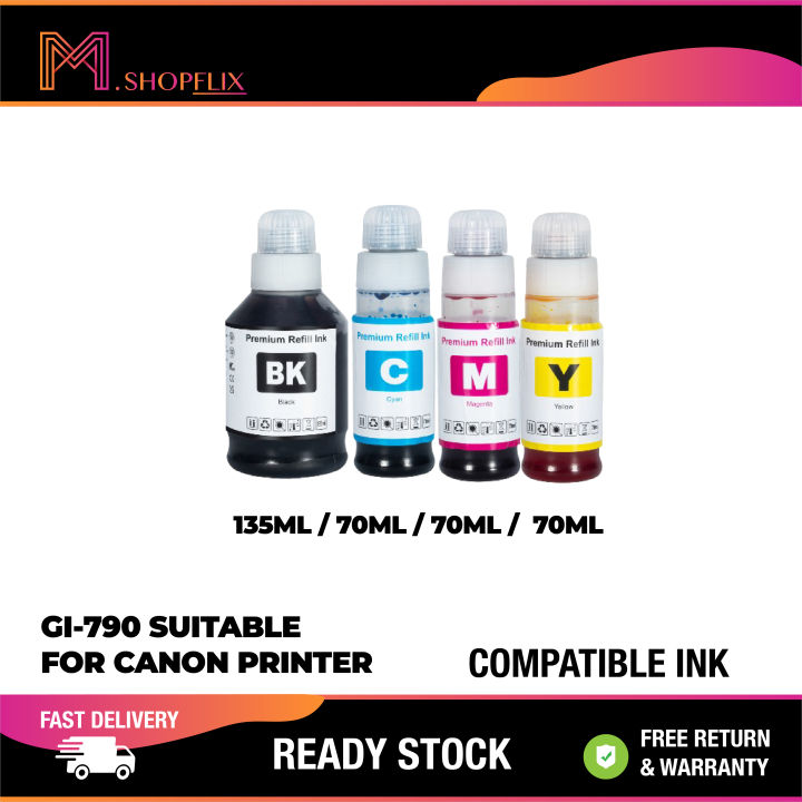 Compatible CANON GI-790 GI 790 GI790 Refill Ink for Canon G1000 G2000 ...