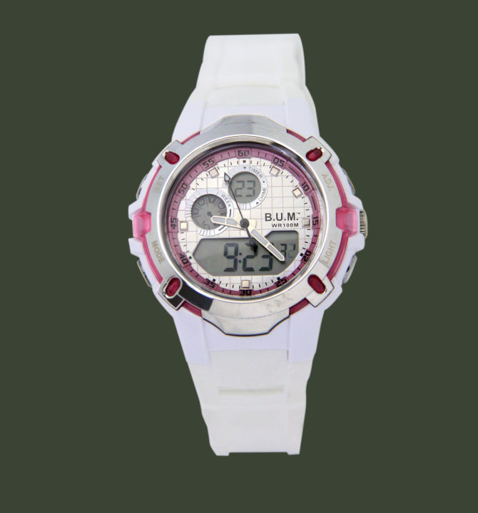 B.U.M. Equipment Digital Movement EL Backlight Stop Watch Dual Time ...