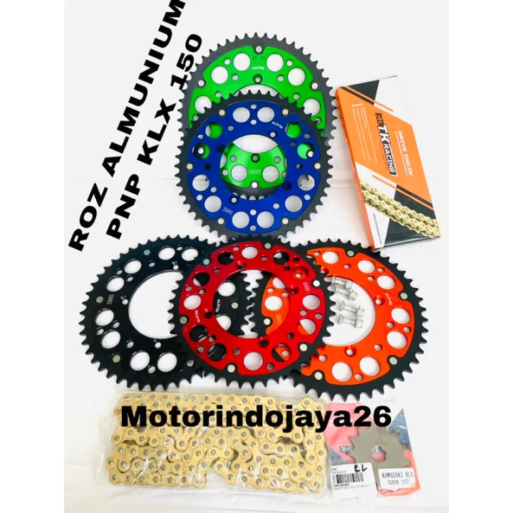 Gear Set 520 Roz almunium Klx 150 D Tracker 150 Set Rantai Tk Racing ...