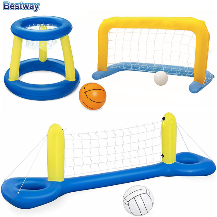 Swimming pool inflatable toys basketball volleyball goal props water ...
