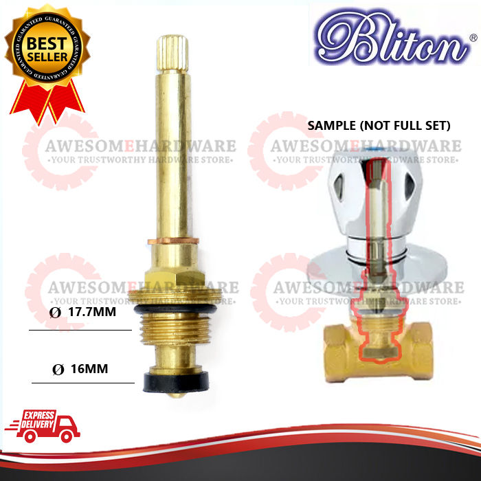 (SMALL THREAD) BLITON B100 CONCEALED STOPCOCK LONG SPINDLE SPARE PART ...