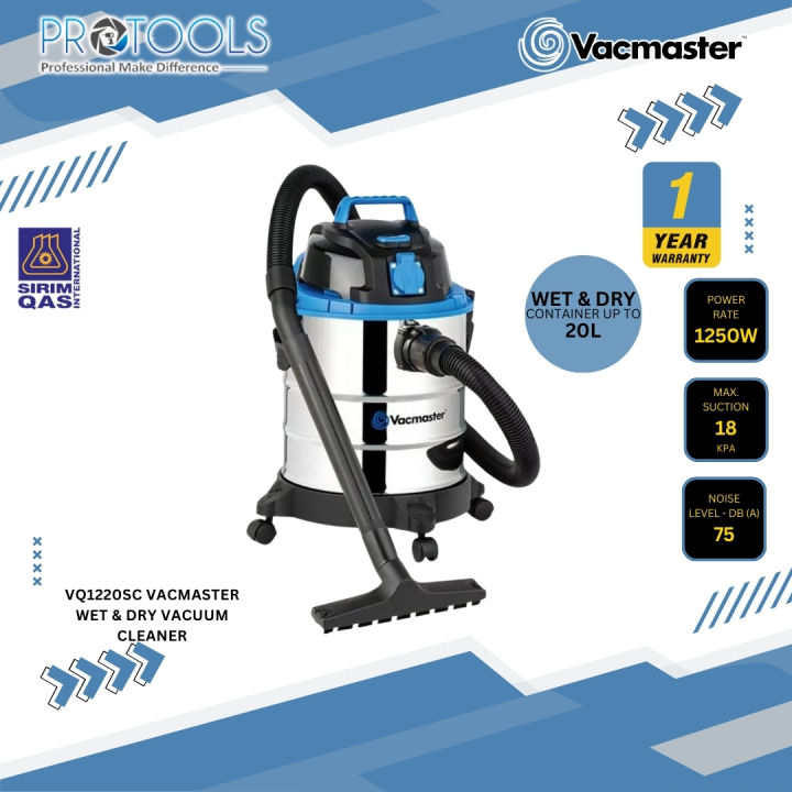 VACMASTER VACUUM CLEANER | VQ1220SC VACMASTER WET & DRY VACUUM CLEANER | 20L STAINLESS STEEL ...