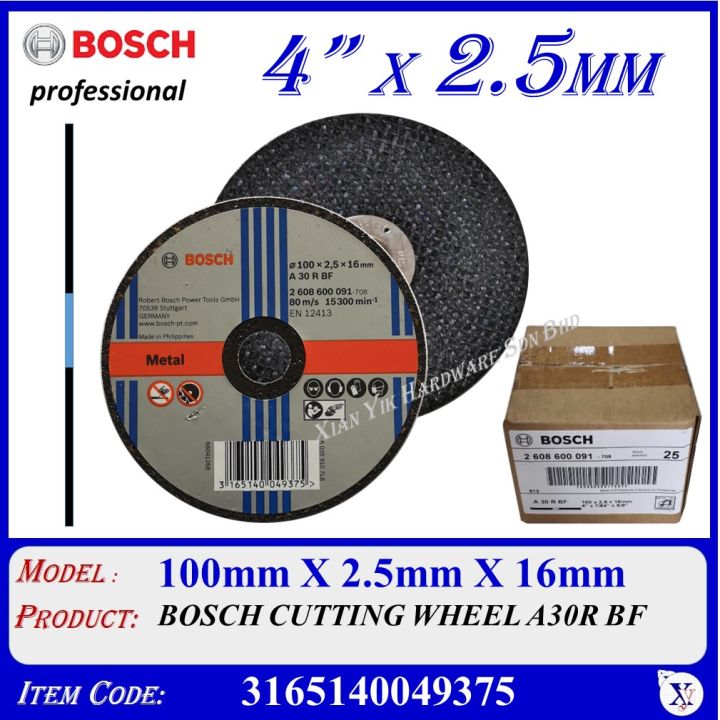 (1 PCS / 5 PCS / 25 PCS) BOSCH (100mm X 2.5mm X 16mm) BOSCH CUTTING ...
