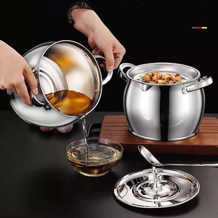 T6DA Stainless Steel Oil Filter Pot 1.5/3.5L Large Capacity Filter tank ...