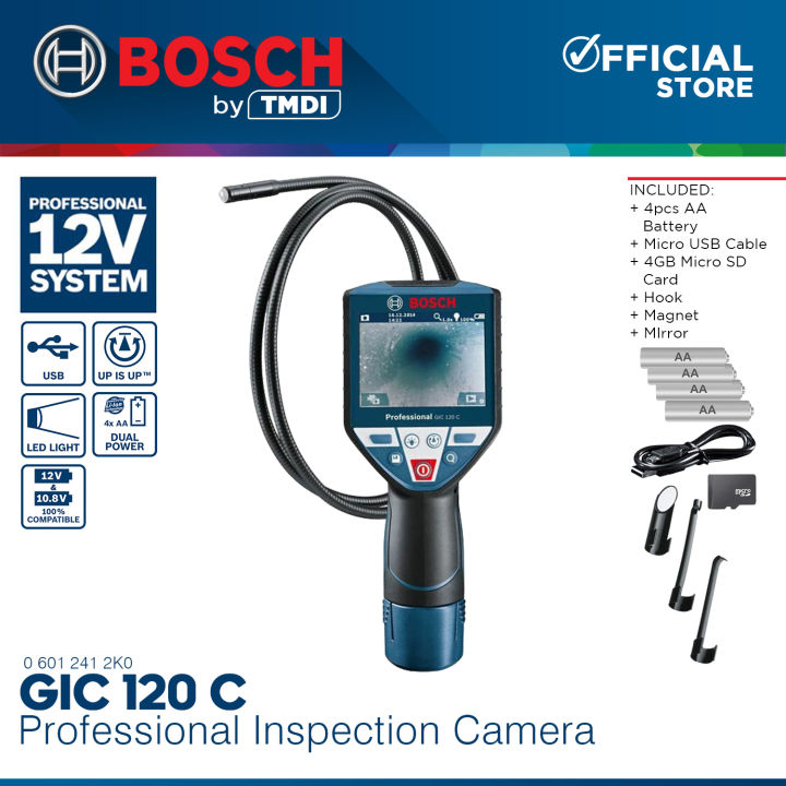 BOSCH Professional Endoscopic GIC 120 C Inspection Camera 06012412K0 ...