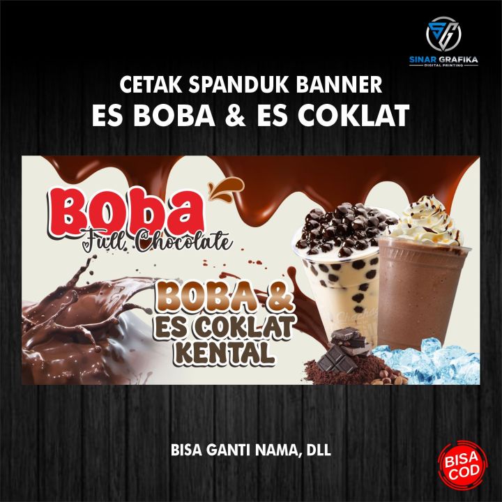 Spanduk Banner Es Boba, Es Coklat Bisa Request Desain & Ukuran | Lazada ...
