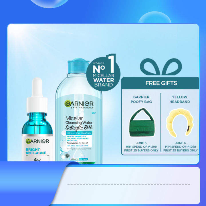 Garnier Anti Acne Starter Duo: 4% Salicylic Acid Serum(30ml) & BHA ...