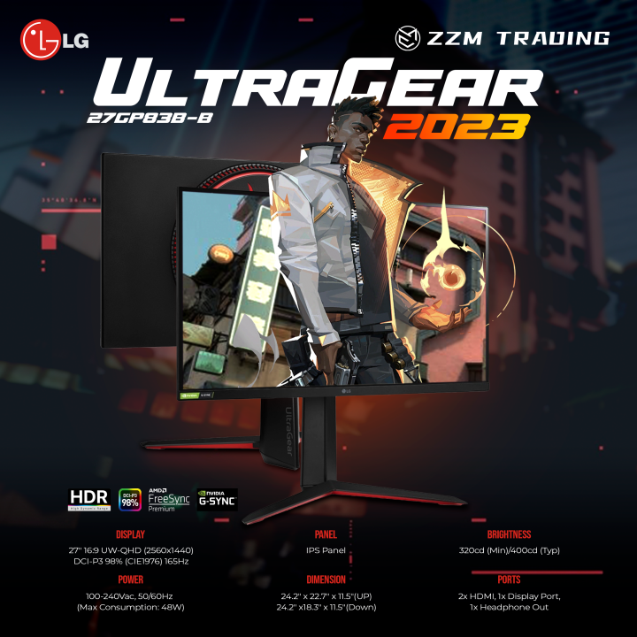 LG UltraGear 27GP83-B 2023 Gaming Monitor 27'' UW-QHD 2560x1440 IPS ...
