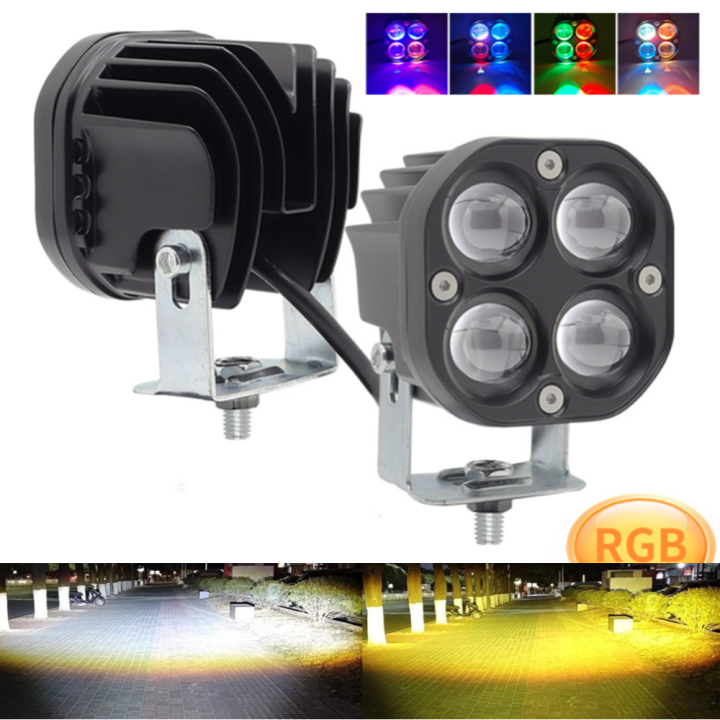 3 inch 40W 4x4 spotlight white yellow LED fog light running light ...