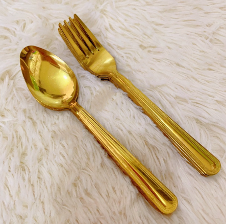 Stainless Steel Thick GOLD Spoon（12pcs/1 package） or Stainless Steel ...
