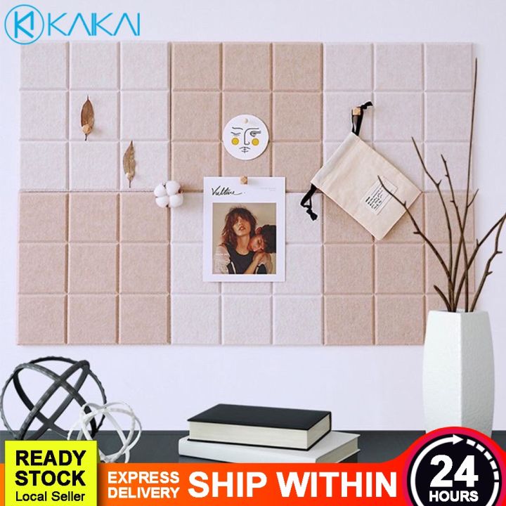 🔥 SELF ADHESIVE 🔥 Square Felt Wall Tiles Creative Photo Memo Notice ...