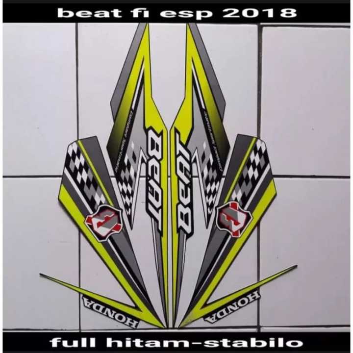 stiker striping honda beat fi 2018 hitam lis body standar berkualitas ...