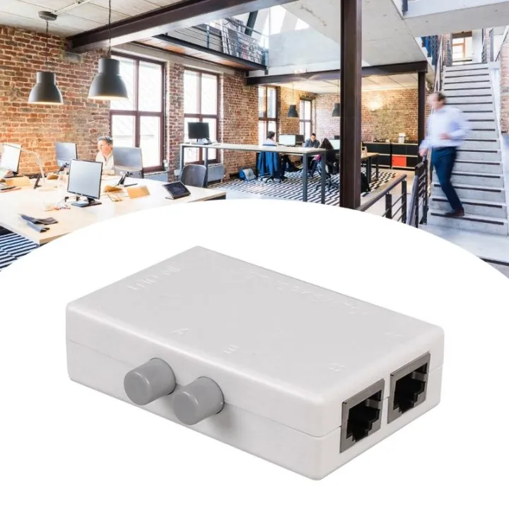 2 Port RJ45 Networks Switches 2 to 1 RJ45 Splitter Internet Extender ...