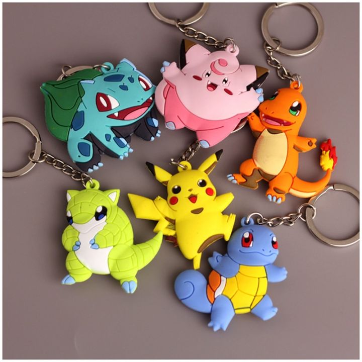 Anime Pokemon keychain Pendant Pokémon Toy Pikachu keychain PVC Figures ...