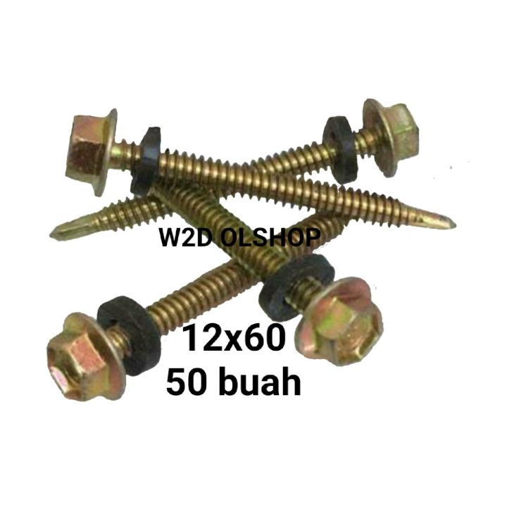 Baut Roofing 6cm 12x60 (50 buah) | Lazada Indonesia