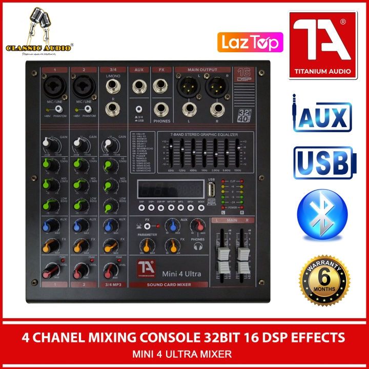 Classic Audio Titanium Audio Mini 4 Ultra Mixer / 4 Channel Mixing ...