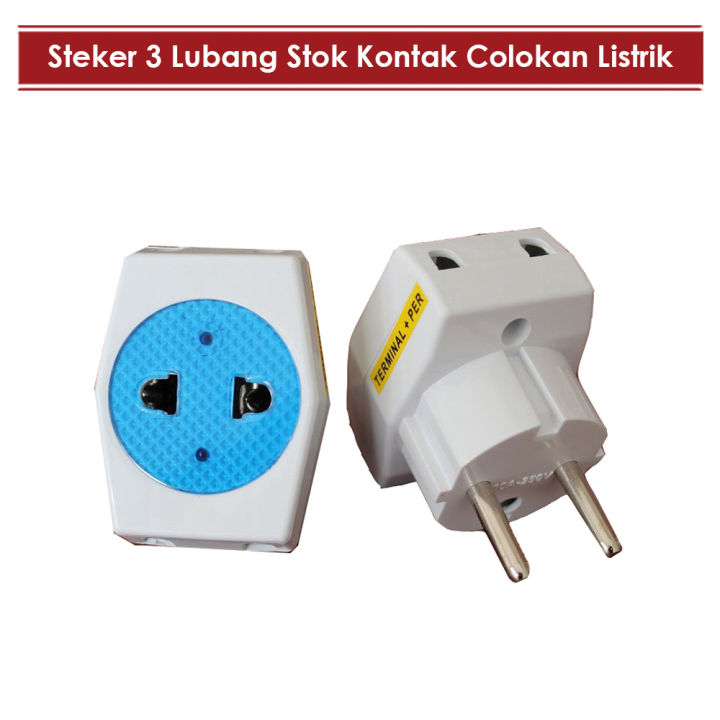 Steker T Multi 3 Lubang Stok Kontak Colokan Listrik | Lazada Indonesia