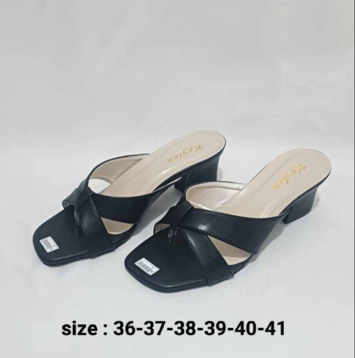 SENDAL WANITA CHUNKY HELLS SENDAL MULE SILANG HAK TAHU 5 CM HANA ...