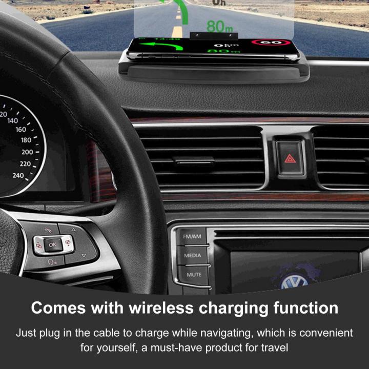 【Sleek】 Car Hud Auto Wireless Charging -Up Display Car Hd Mobile Phone ...