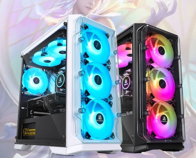 Segotep LUX S BLACK WHITE Tempered Glass LUXS MATX Tower RGB Gaming ...