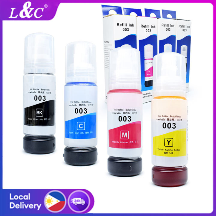 【PH Ready Stock】L&C 003 Dyn Ink Refill Ink for Epson 003 Ink 4 Colors ...