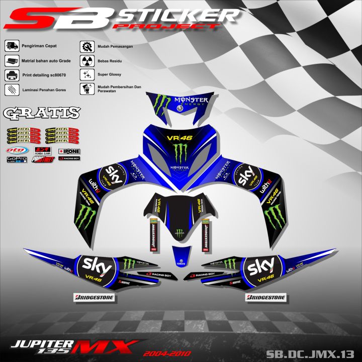 DECAL FULL BODY JUPITER MX OLD 2004-2010 - DECAL STICKER FULL BLOCK ...