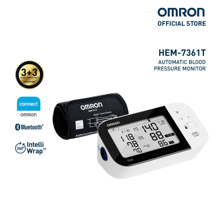 Omron Upper Arm Automatic Blood Pressure Monitor HEM-7361T (3+3 years ...
