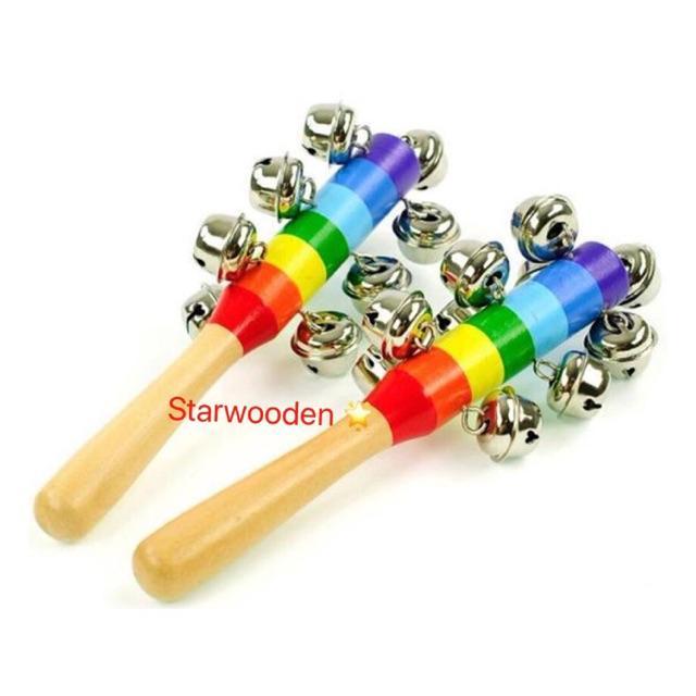 Wooden Hand Bells Jingle bell stick Toys Musical bell | Lazada PH