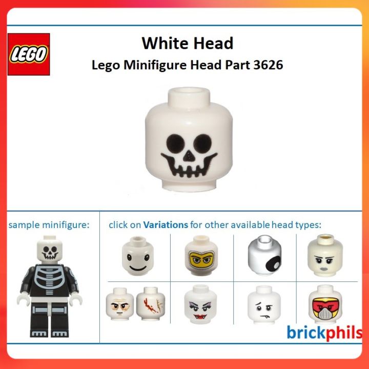 Lego Minifigure Head Part 3626 White Head | Lazada PH