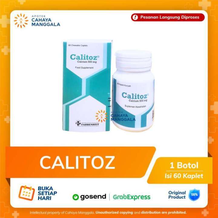 CALITOZ CALCIUM CHEWABLE TAB 500 MG 1 BOTOL 60 KAPSUL | Lazada Indonesia