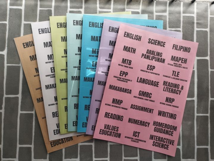 School Subject Label Sticker - 24 SUBJECTS | Lazada PH