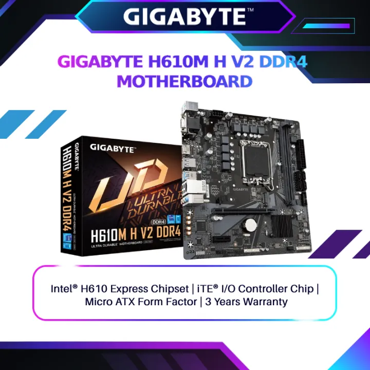 GIGABYTE H610M H V2 DDR4 WITH INTEL H610 EXPRESS CHIPSET MICRO ATX ...
